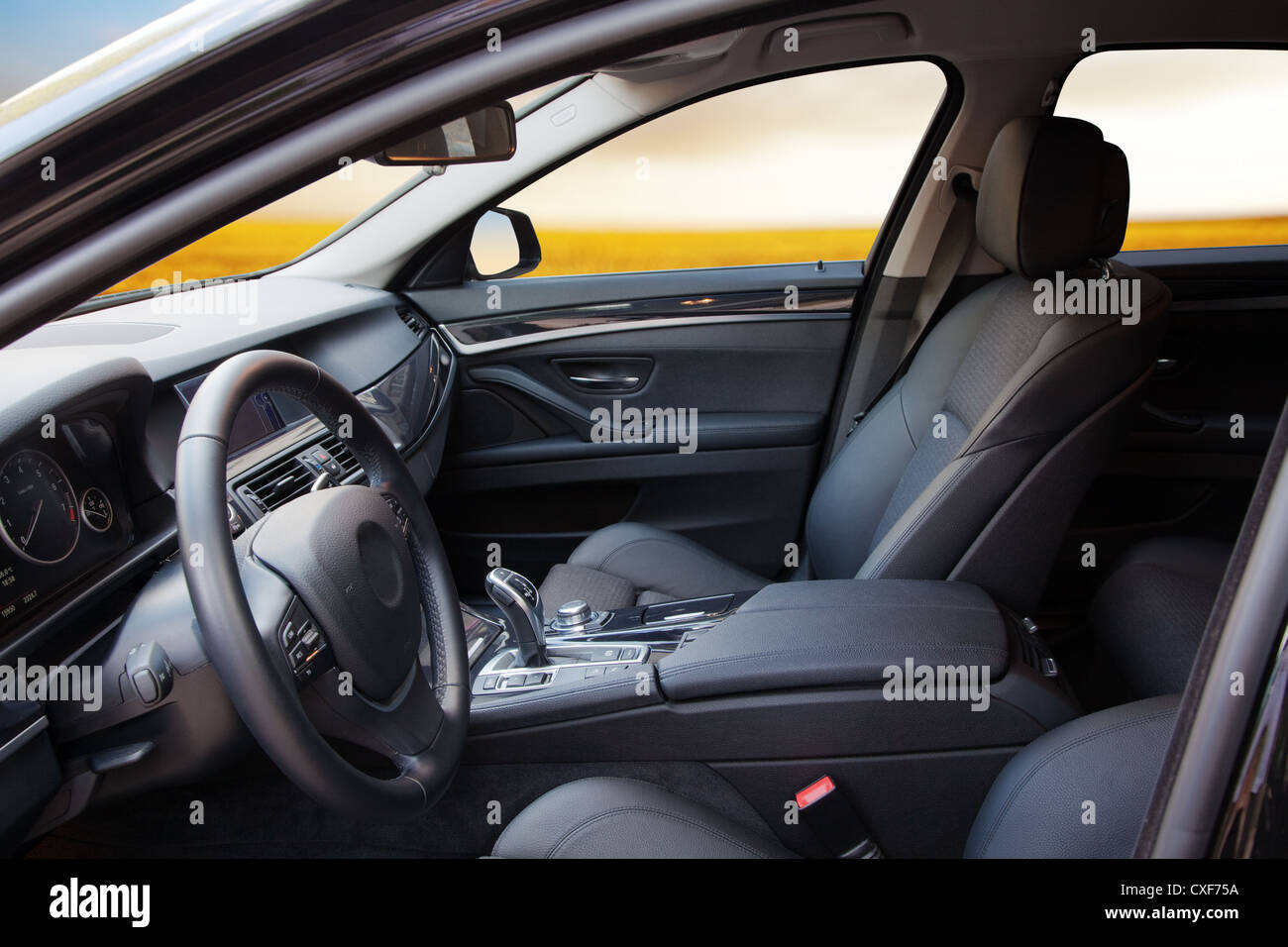 New modern sport car interior Stock Photo - Alamy