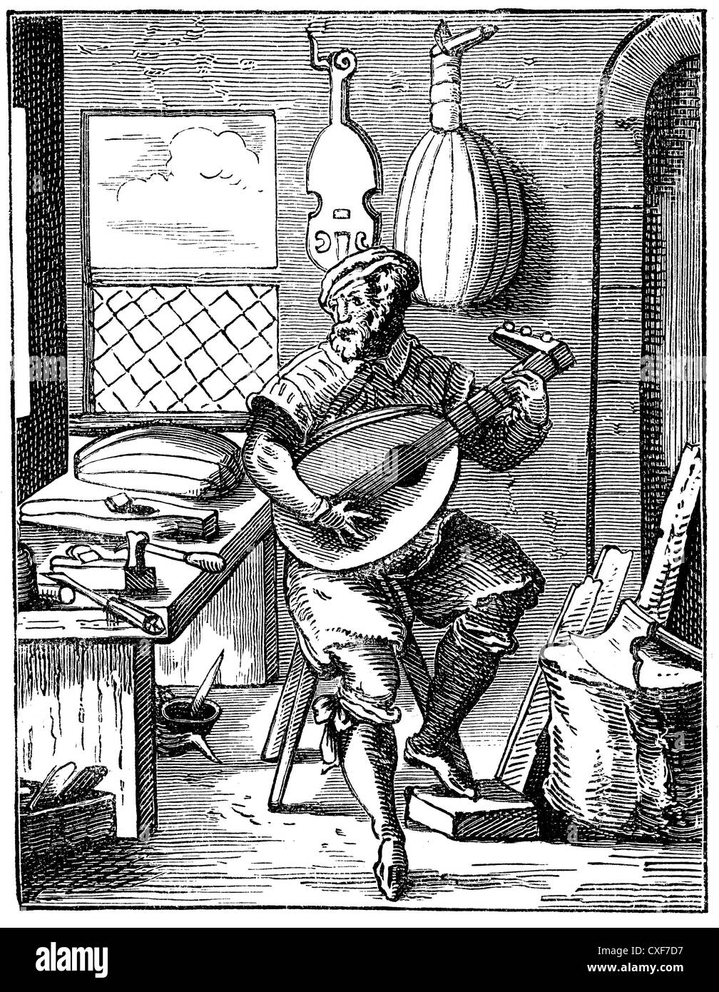 Drawing the lute hi-res stock photography and images - Alamy