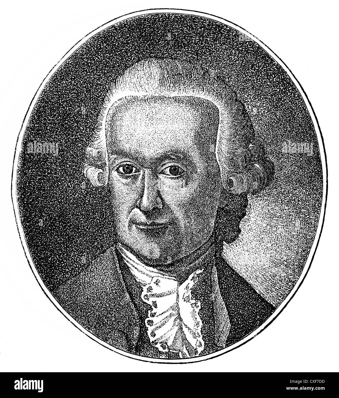 portrait of Wilhelm Friedemann Bach, 1710-1784, German composer Stock ...