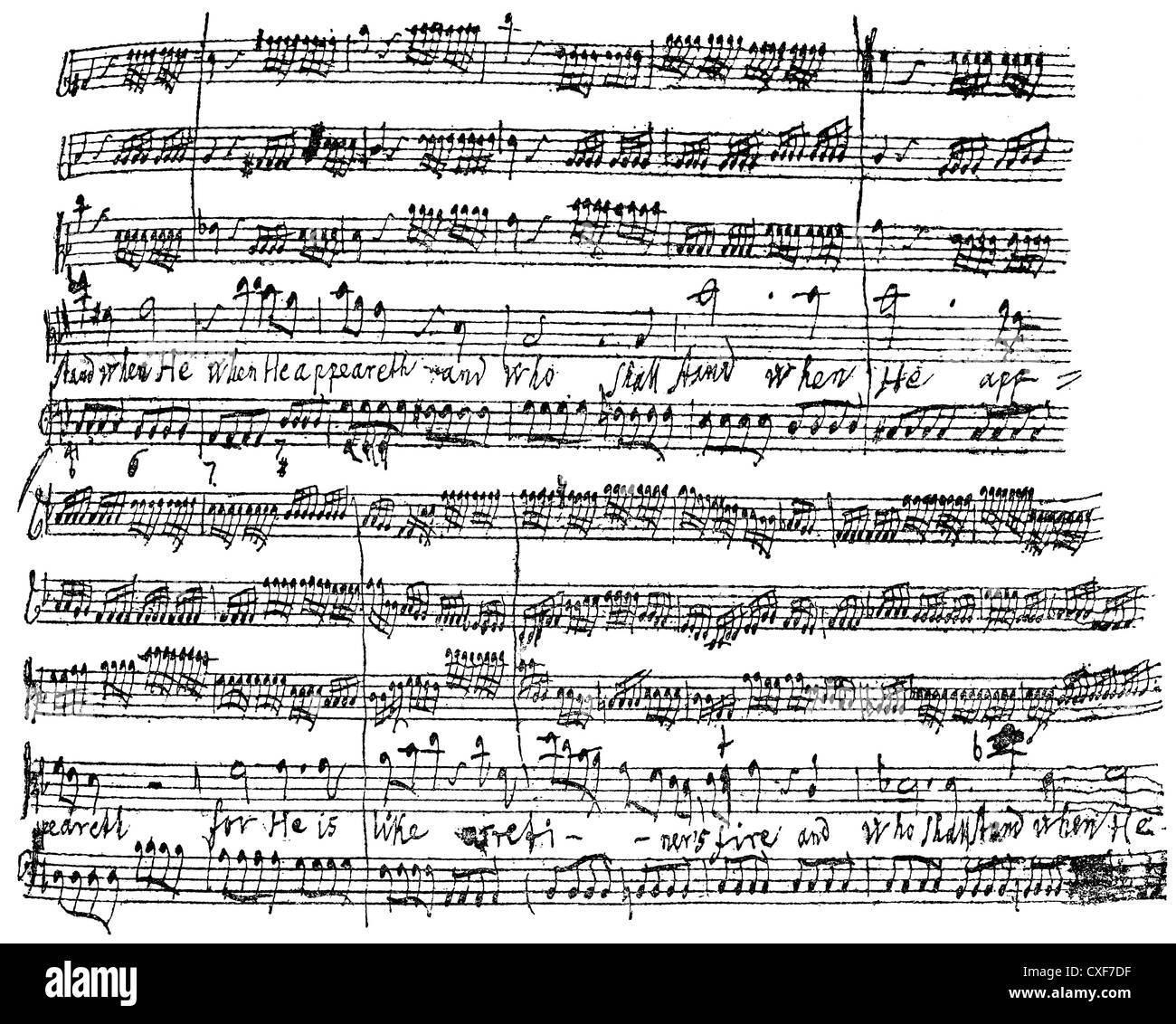 Baroque music sheet Black and White Stock Photos & Images - Alamy