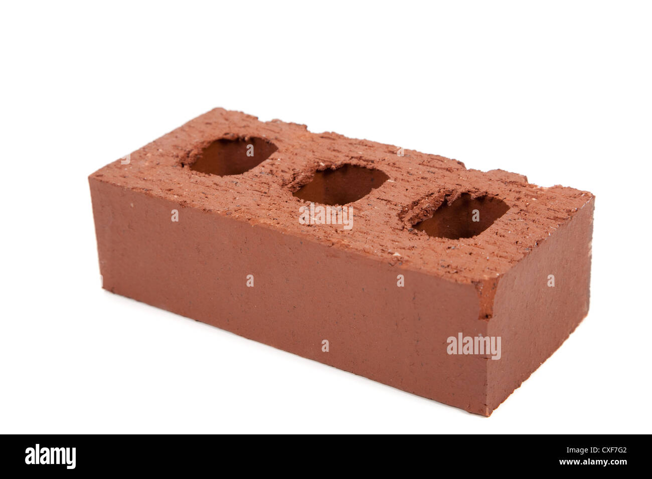 Red brick on a white background Stock Photo - Alamy