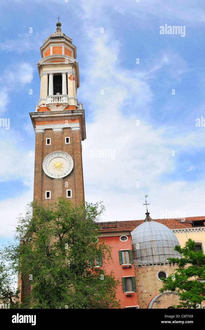Architectural detail of clock tower in Venice, Italy Stock Photo - Alamy