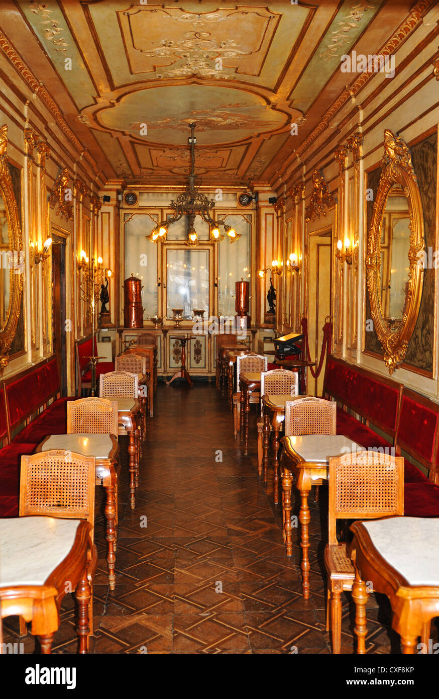 Interior view of retro luxurious saloon Stock Photo - Alamy