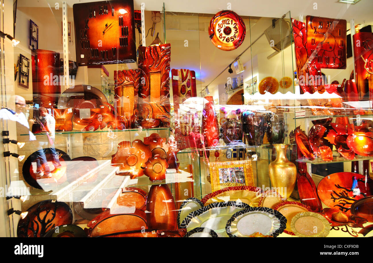 Venice, Italy - 6 May, 2012: Murano glass on display in window shop in ...
