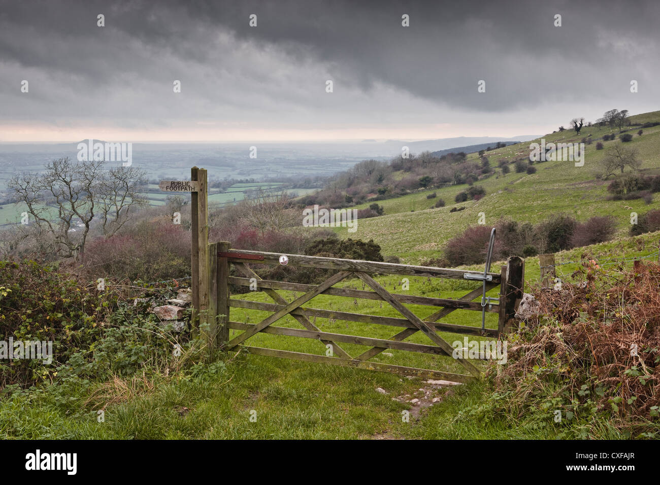 Looking through a gate over into the Somerset countryside Stock Photo ...
