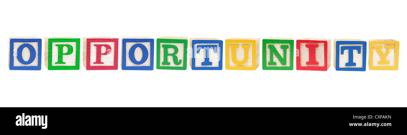 Alphabet Blocks with Opportunity Concept Stock Photo - Alamy