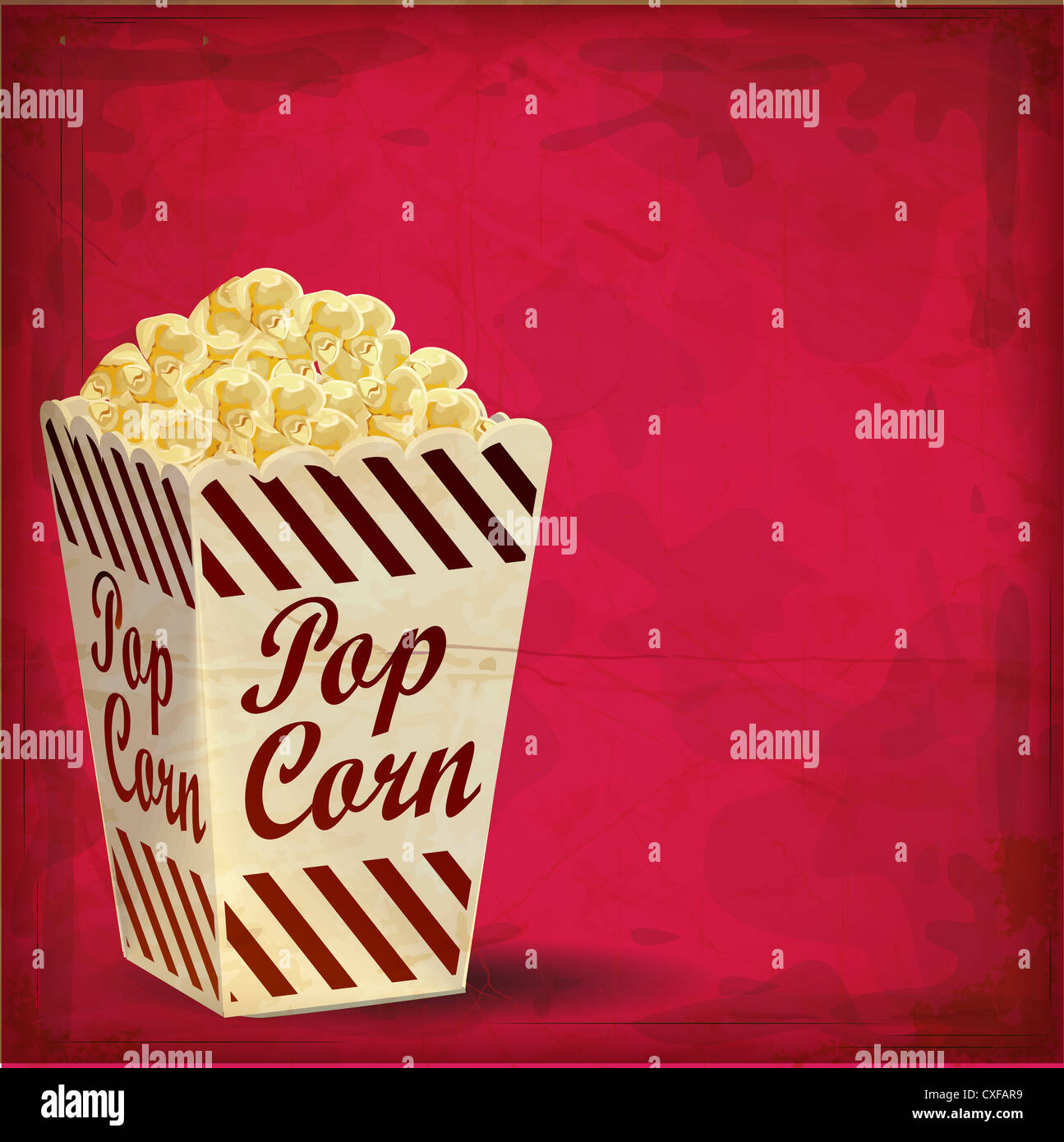 vintage Popcorn with Grunge Effect Stock Photo - Alamy
