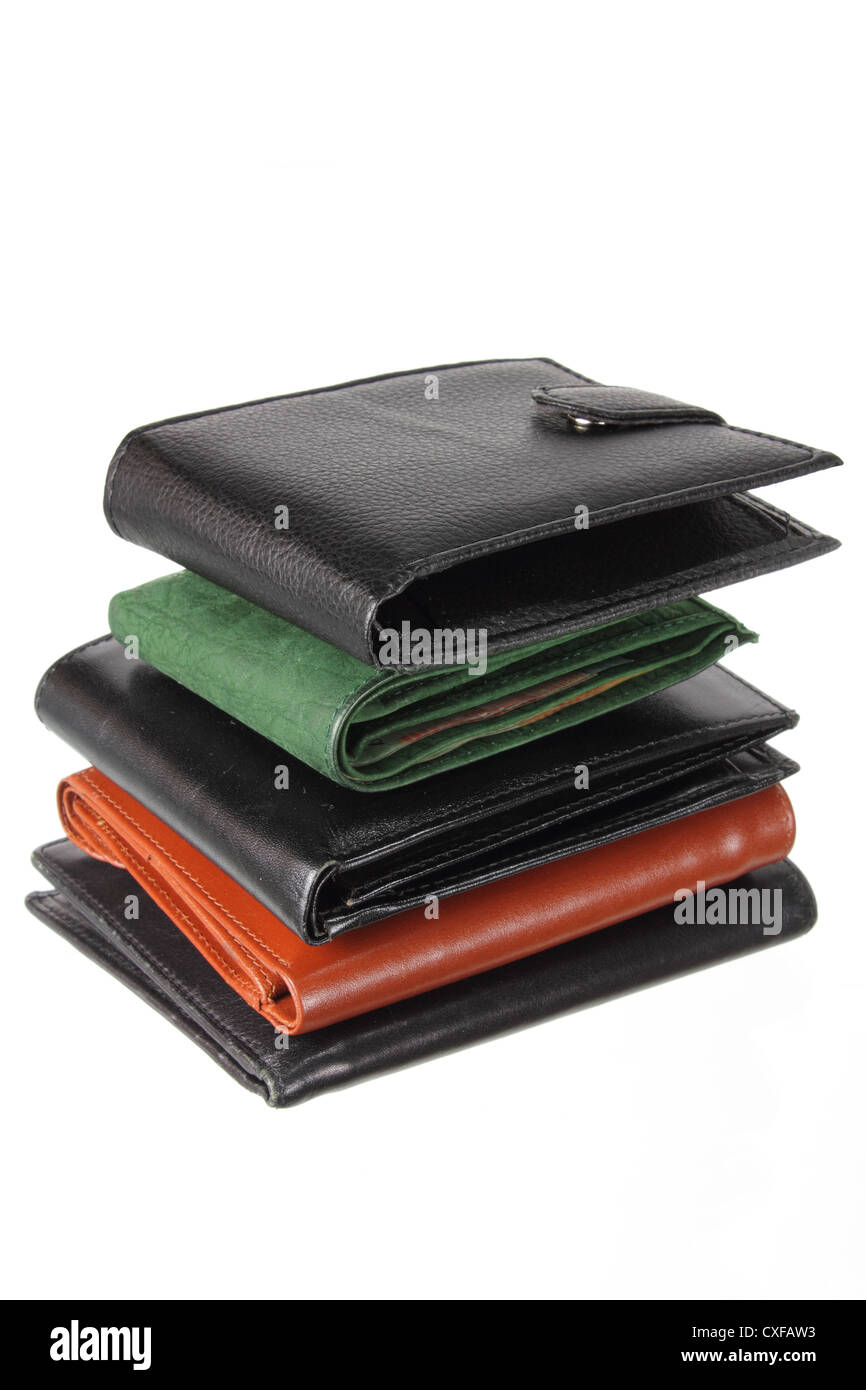 Stack of Wallets Stock Photo - Alamy