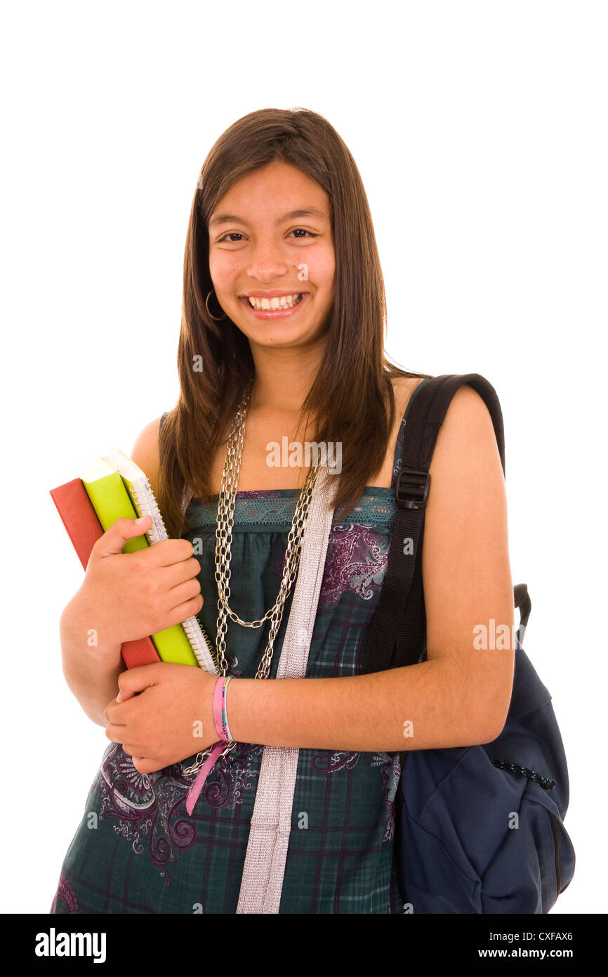 Happy student isolated on white background Stock Photo - Alamy