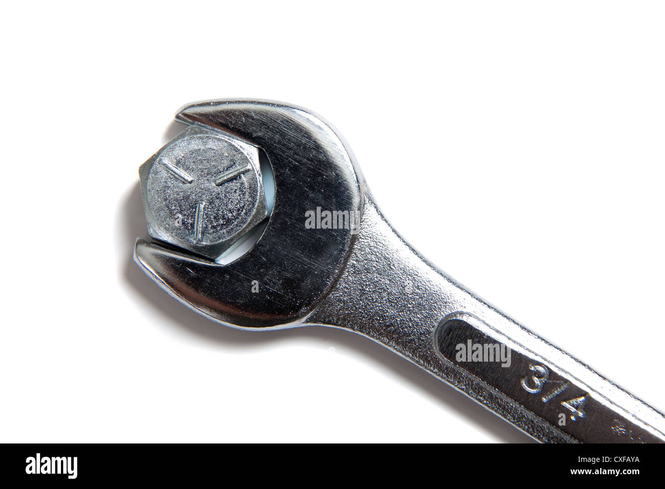 wrench and bolt on a white background Stock Photo - Alamy