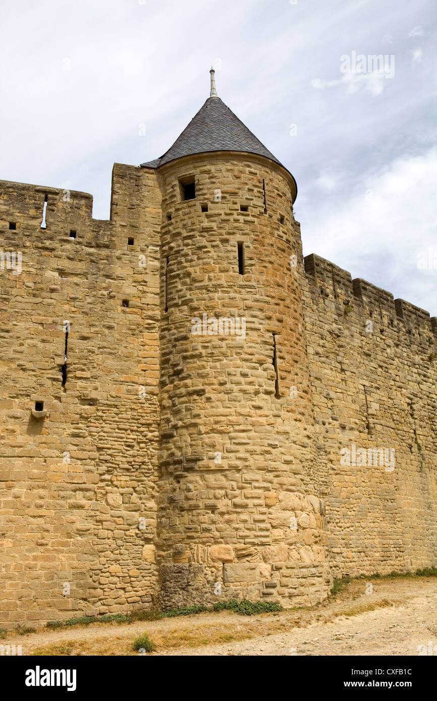 The ancient fortification of Carcassone in southern France Stock Photo ...