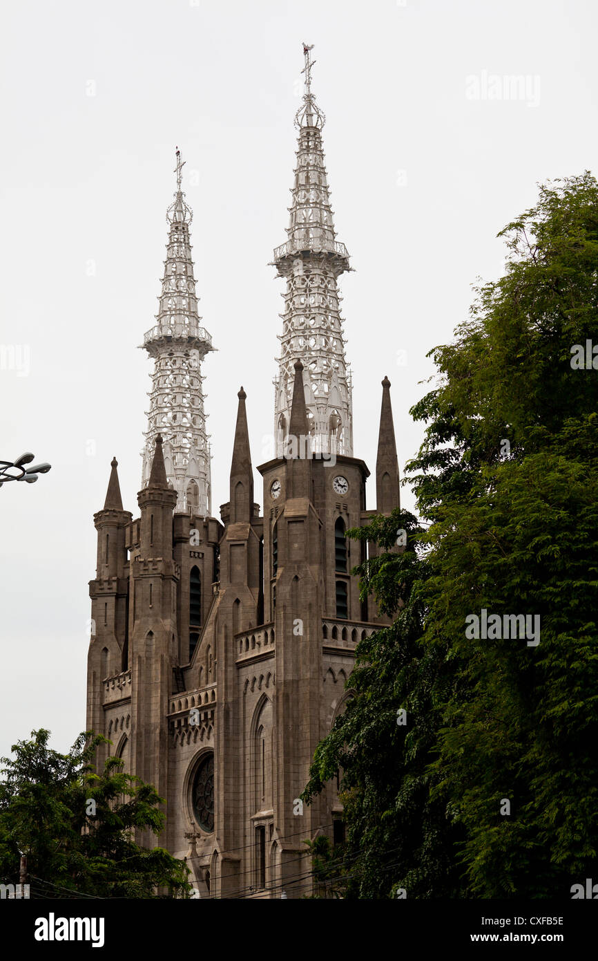 Indonesia jakarta cathedral catholic church hi-res stock photography ...