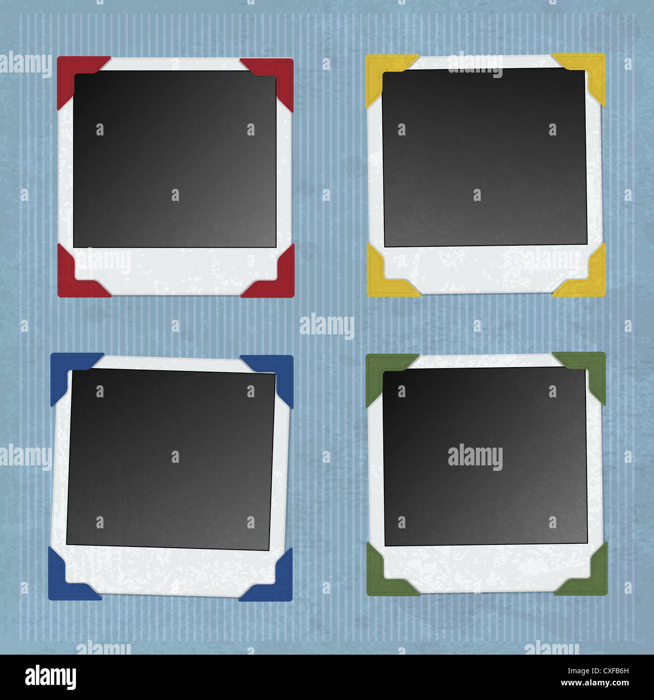 polaroid and photo corner tabs with grunge effect Stock Photo - Alamy