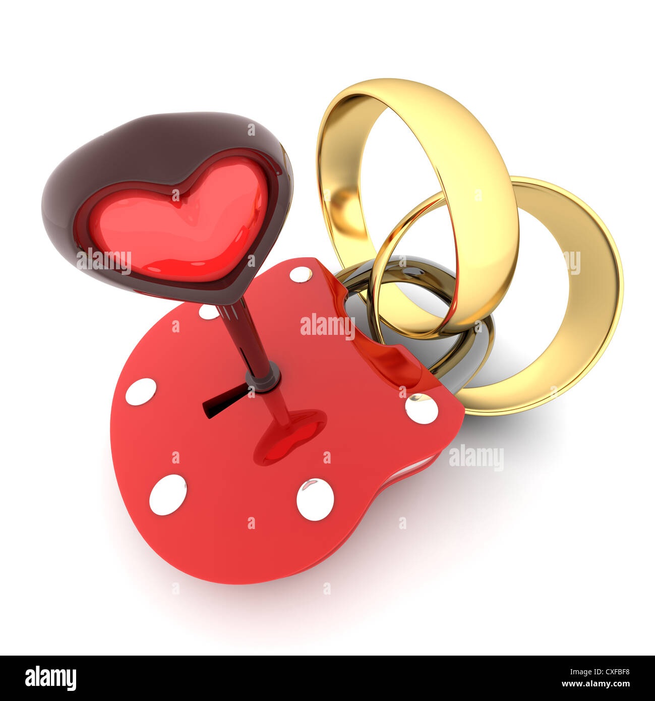 Gold key ring Cut Out Stock Images & Pictures - Alamy