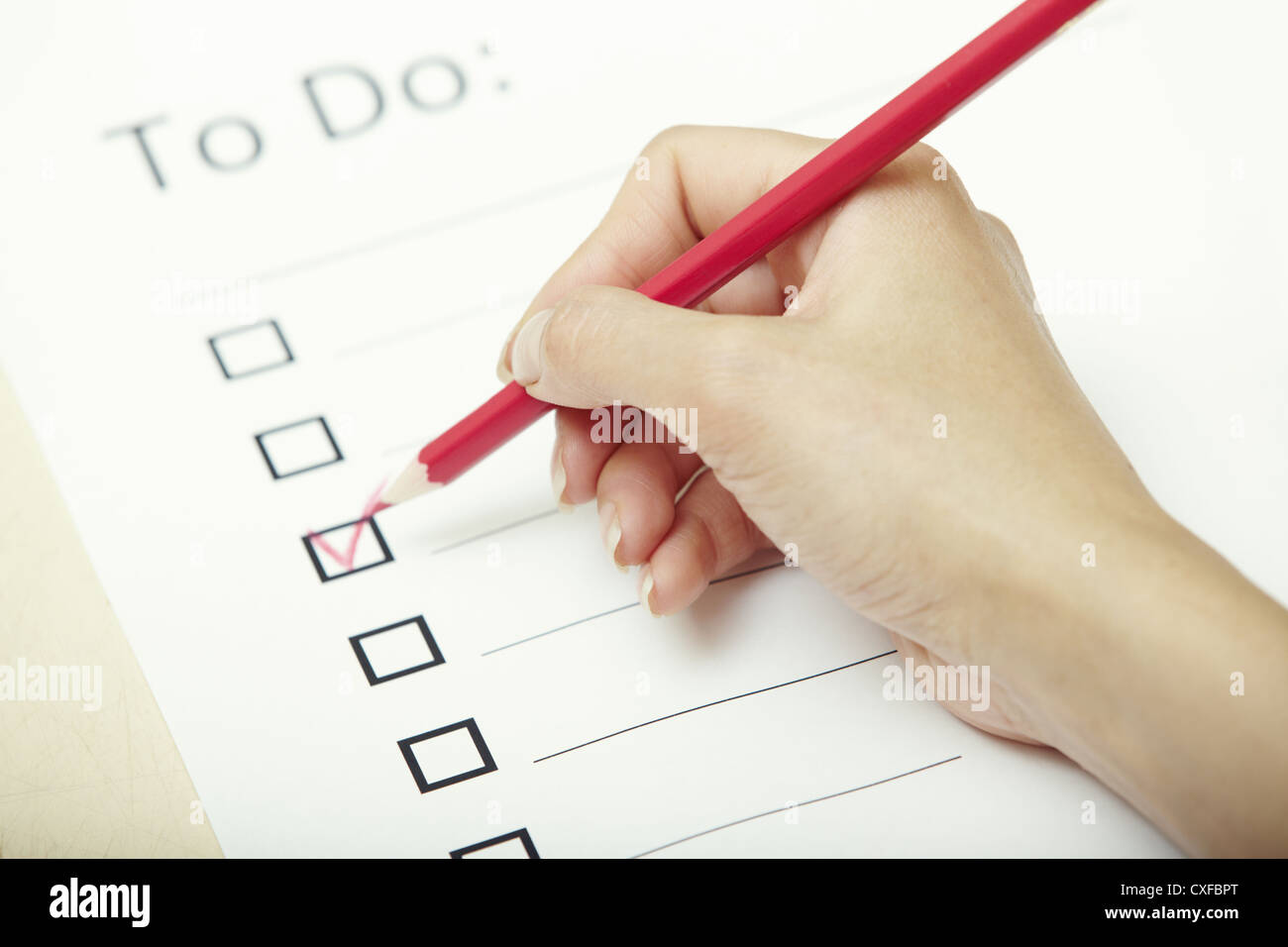 Checklist document hi-res stock photography and images - Alamy