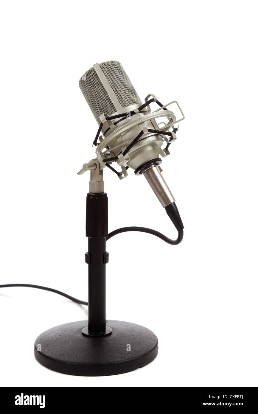 Vintage microphone on a stand Stock Photo - Alamy