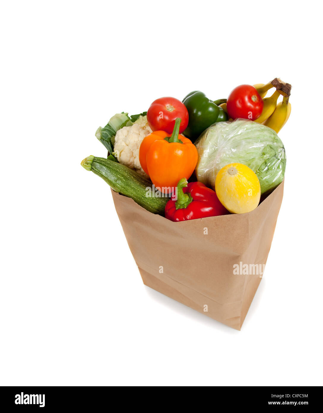 Grocery sack filled with fresh vegetables Stock Photo - Alamy