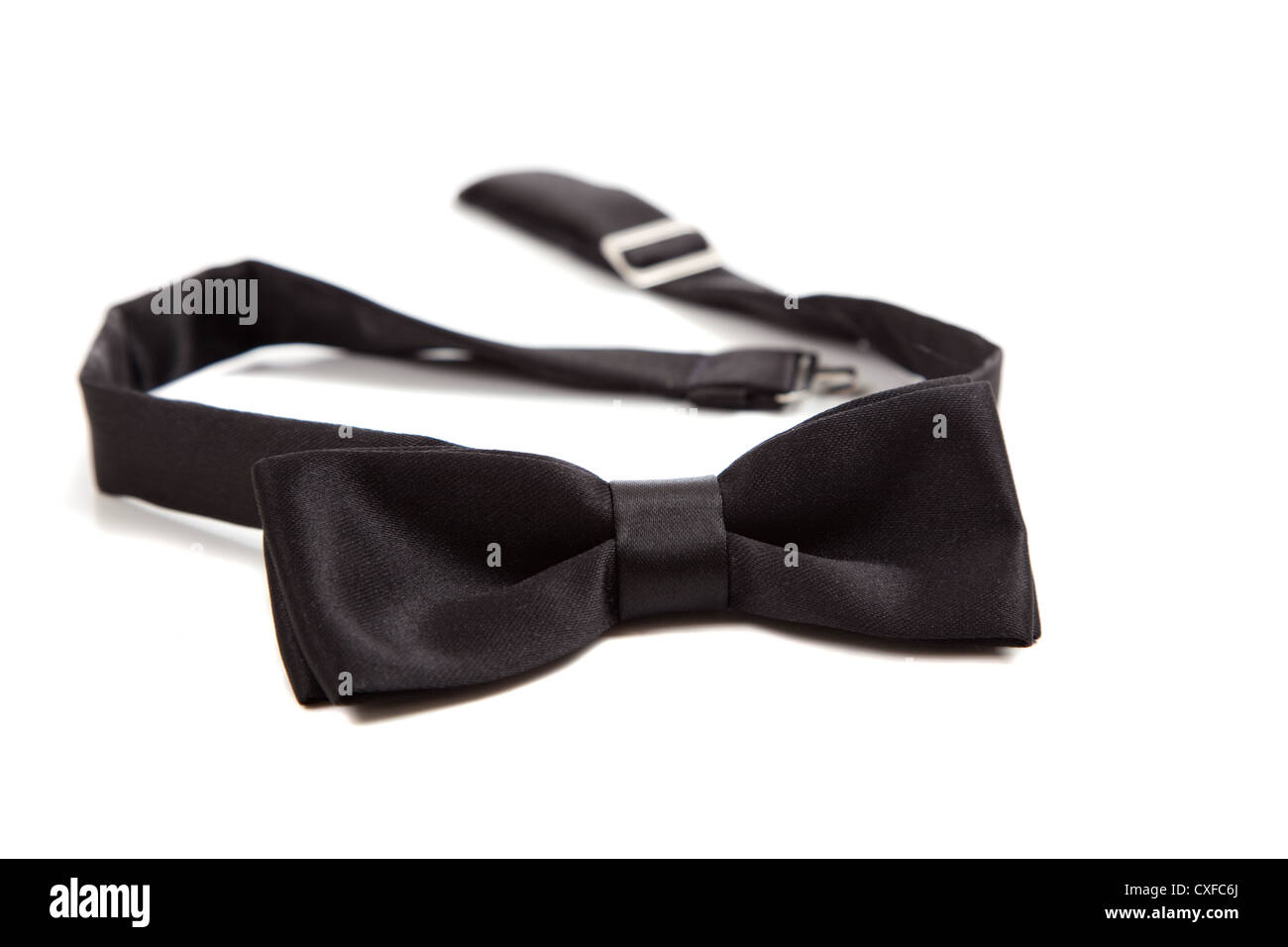 Black bow tie on a white background Stock Photo - Alamy