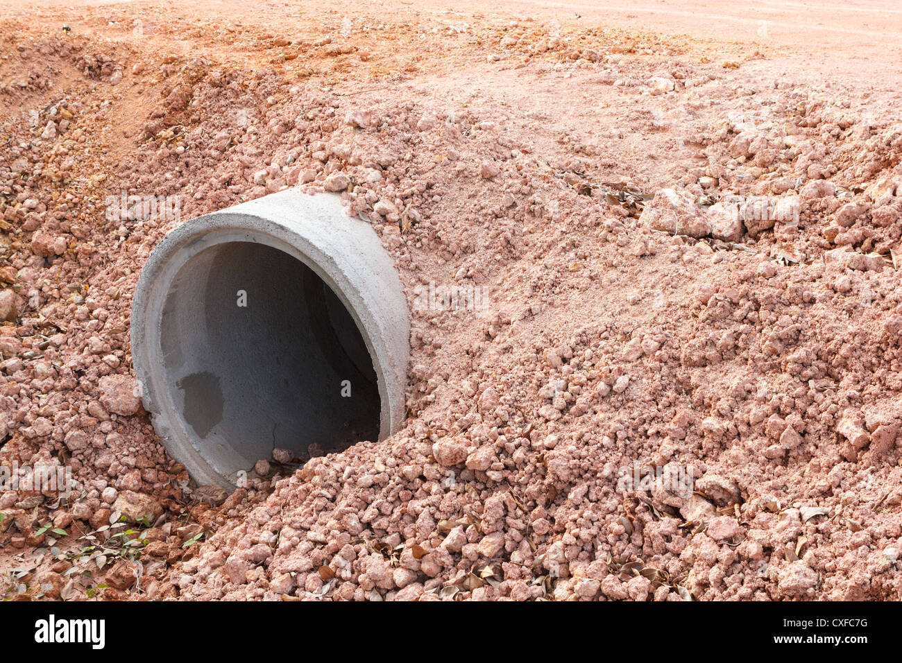Concrete drainage on construction site Stock Photo - Alamy