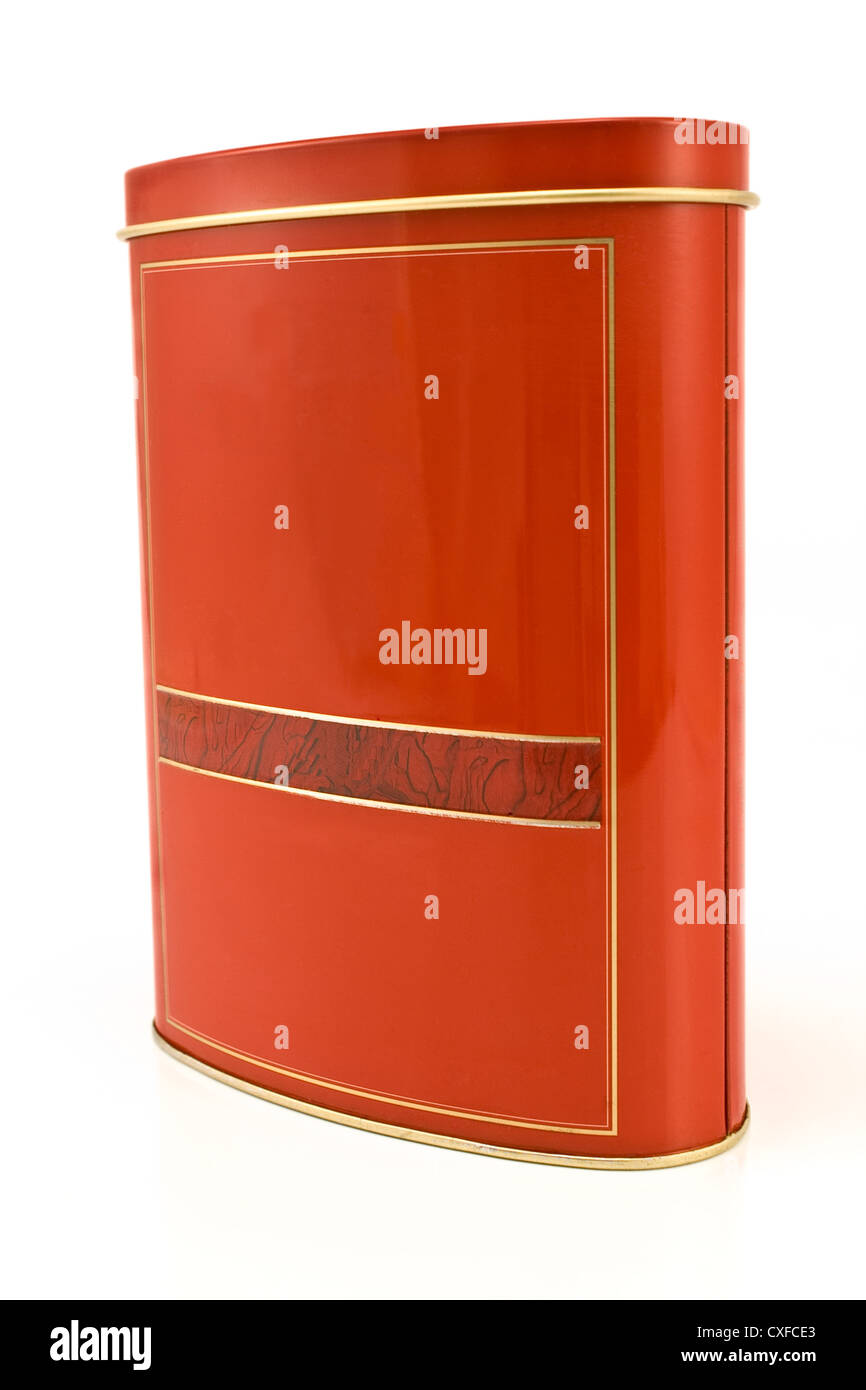 Aluminum red box with lid isolated on white Stock Photo - Alamy