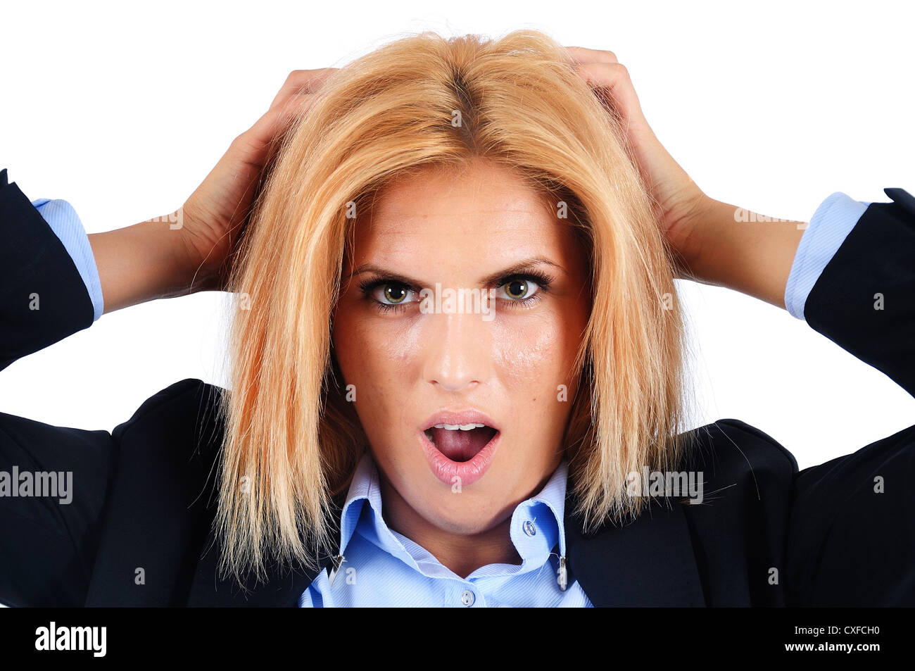Astonished horror woman isolated hi-res stock photography and images - Alamy