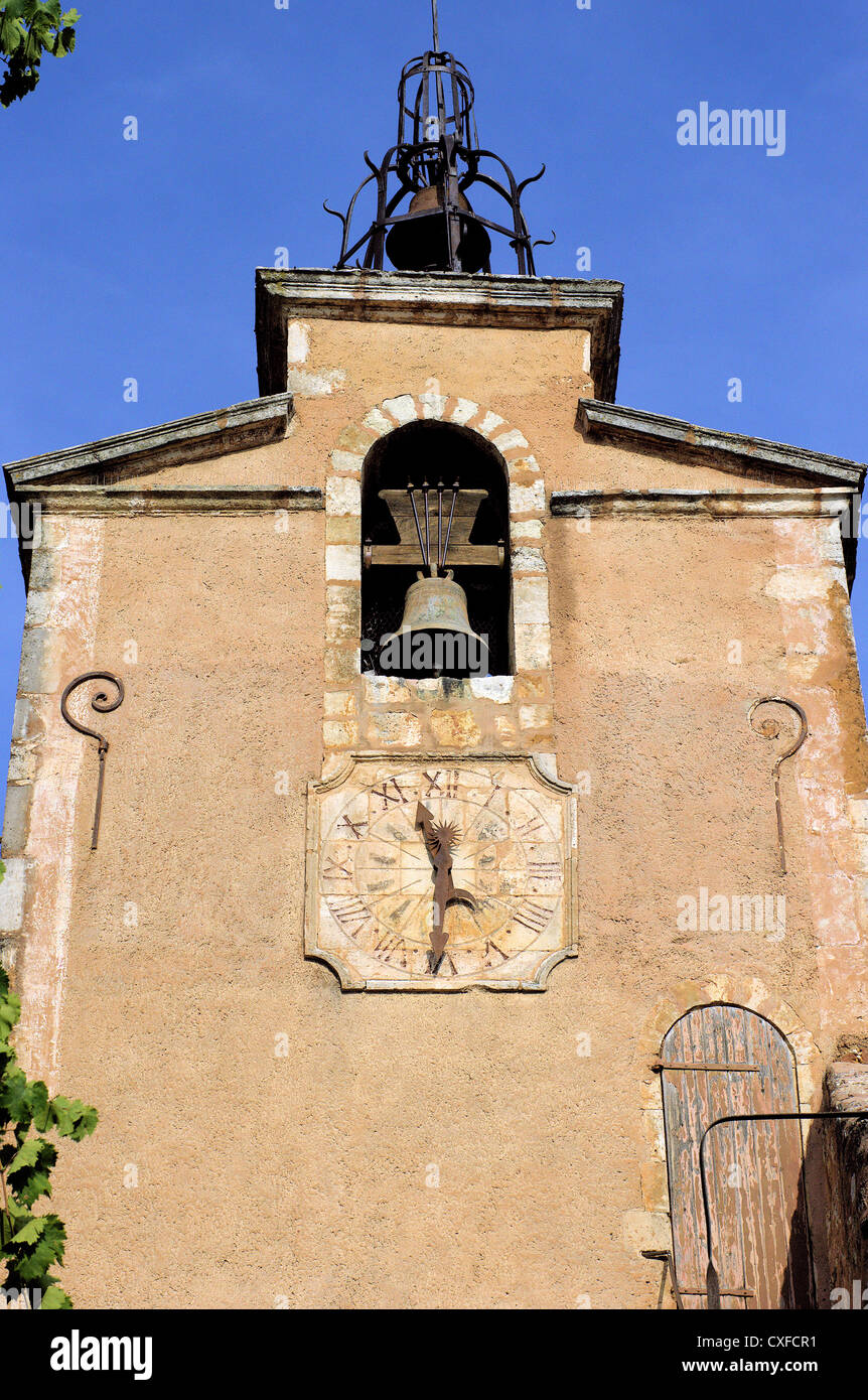 Campanile Rousillon village Provence Vaucluse France Stock Photo - Alamy