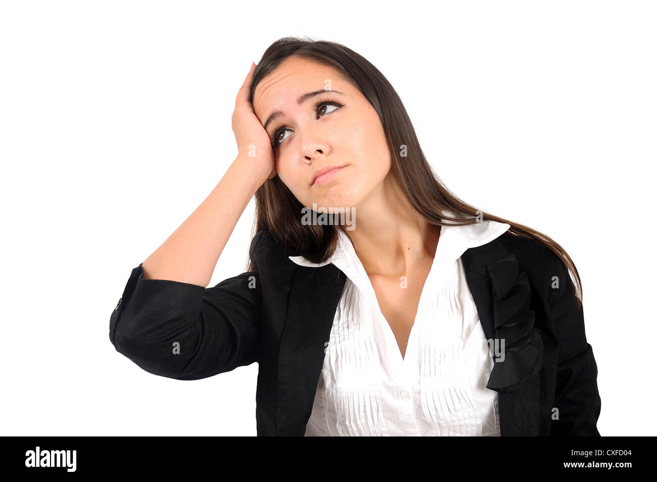 Isolated young business woman disappointed Stock Photo - Alamy