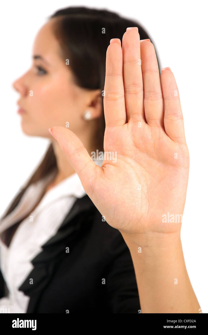 Isolated young business woman refuse Stock Photo - Alamy