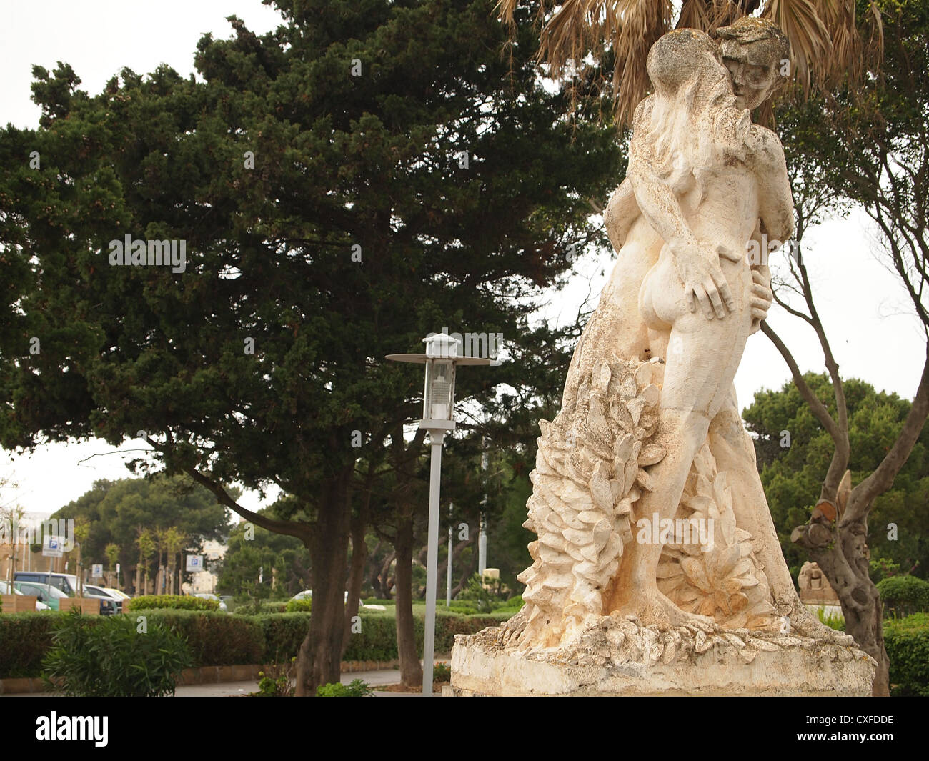 Nice statue in Valletta park Stock Photo - Alamy