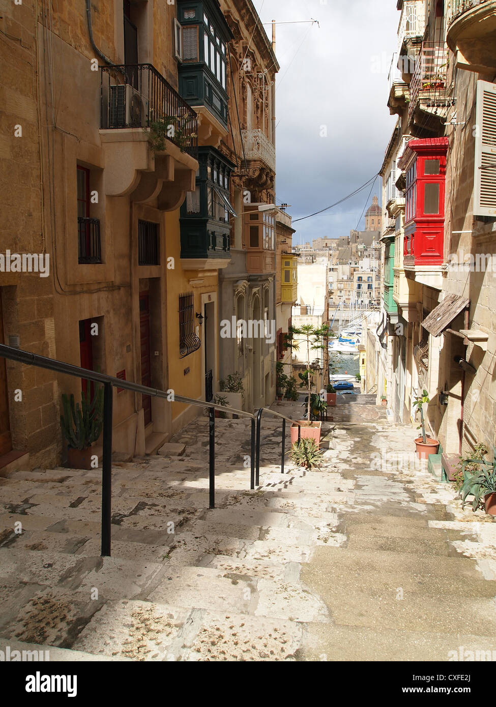 Stairs in a small street Stock Photo - Alamy