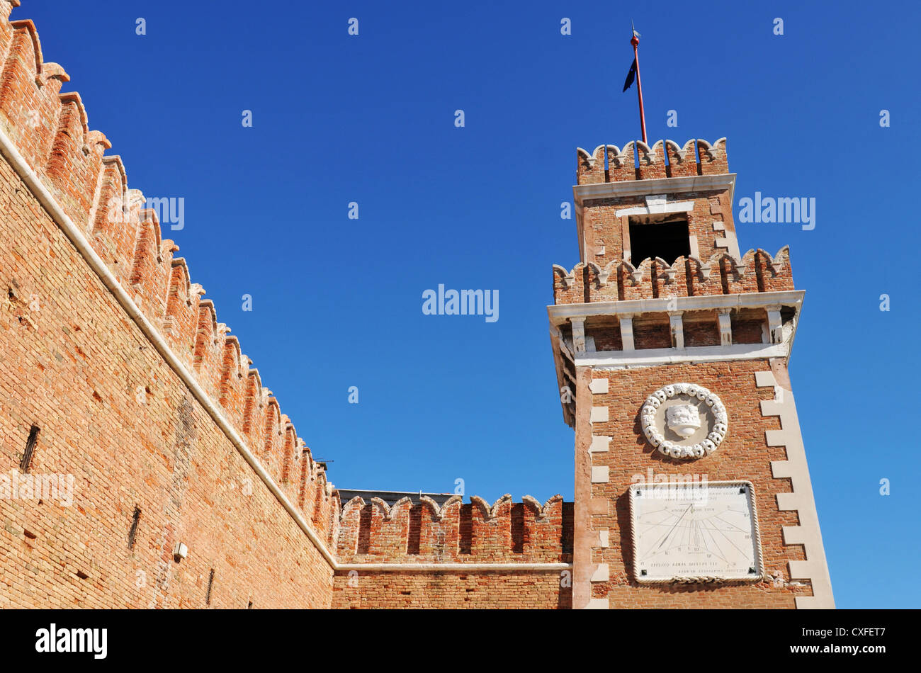 Architectural detail of castle at Arsenal, Venice (Italy Stock Photo ...