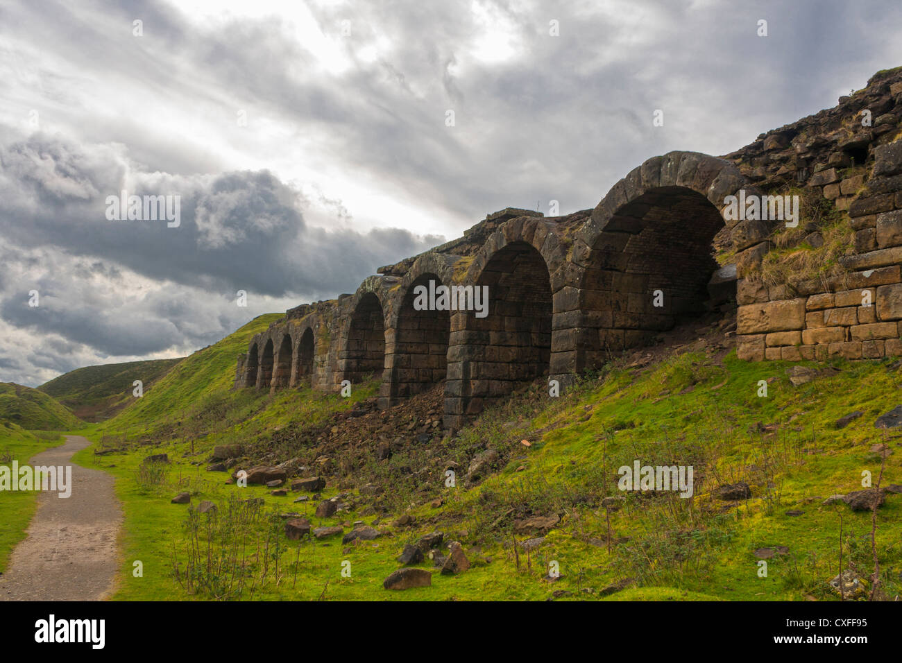 Old iron works, Chimney Bank, Rosedale, North Yorkshire, England. UK ...
