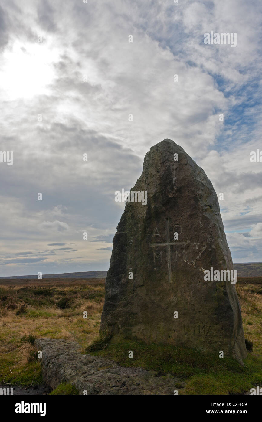 Millennium stone between Rosedale and Blakey Ridge, North Yorkshire ...