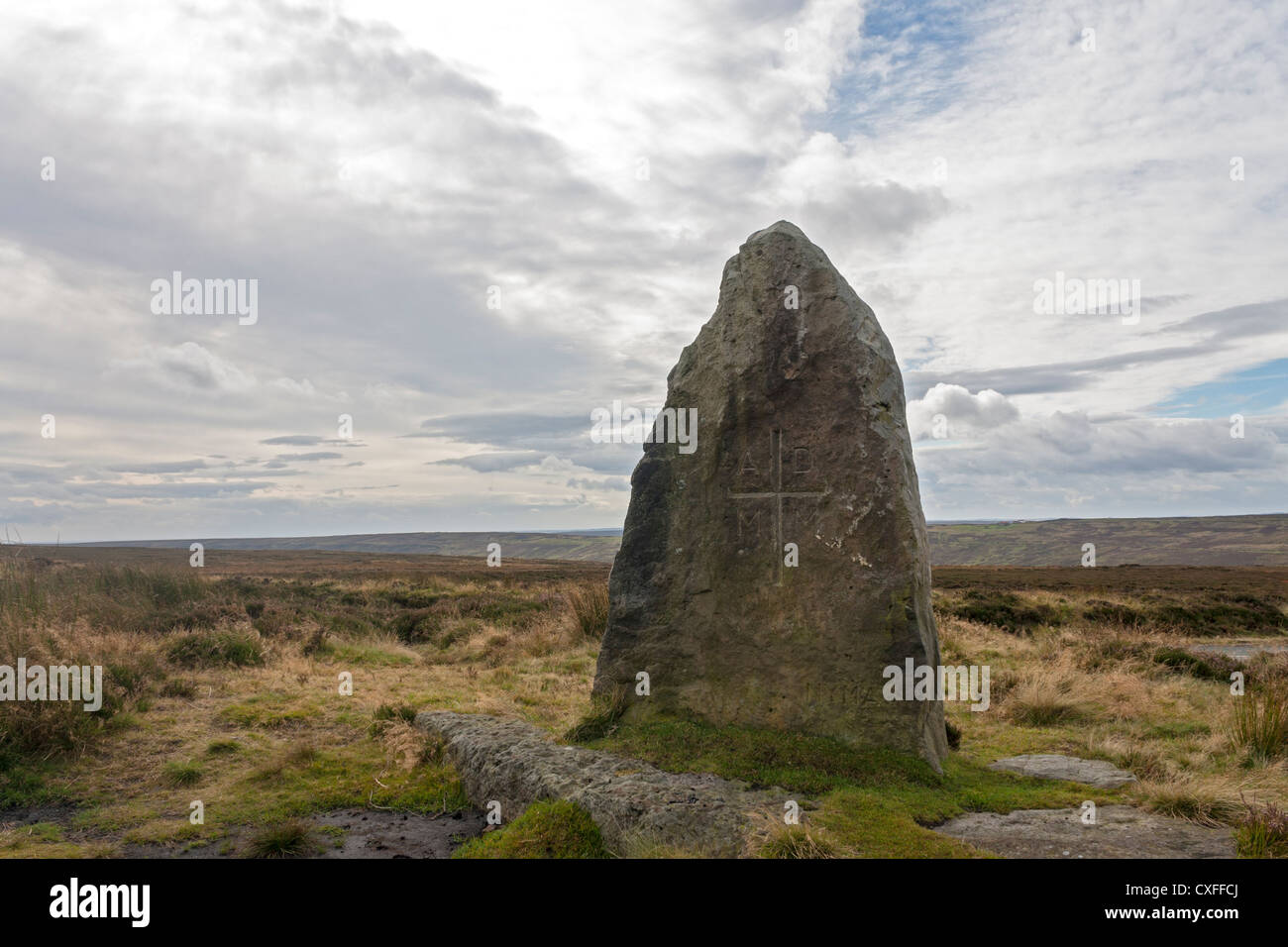 Millennium stone between Rosedale and Blakey Ridge, North Yorkshire ...