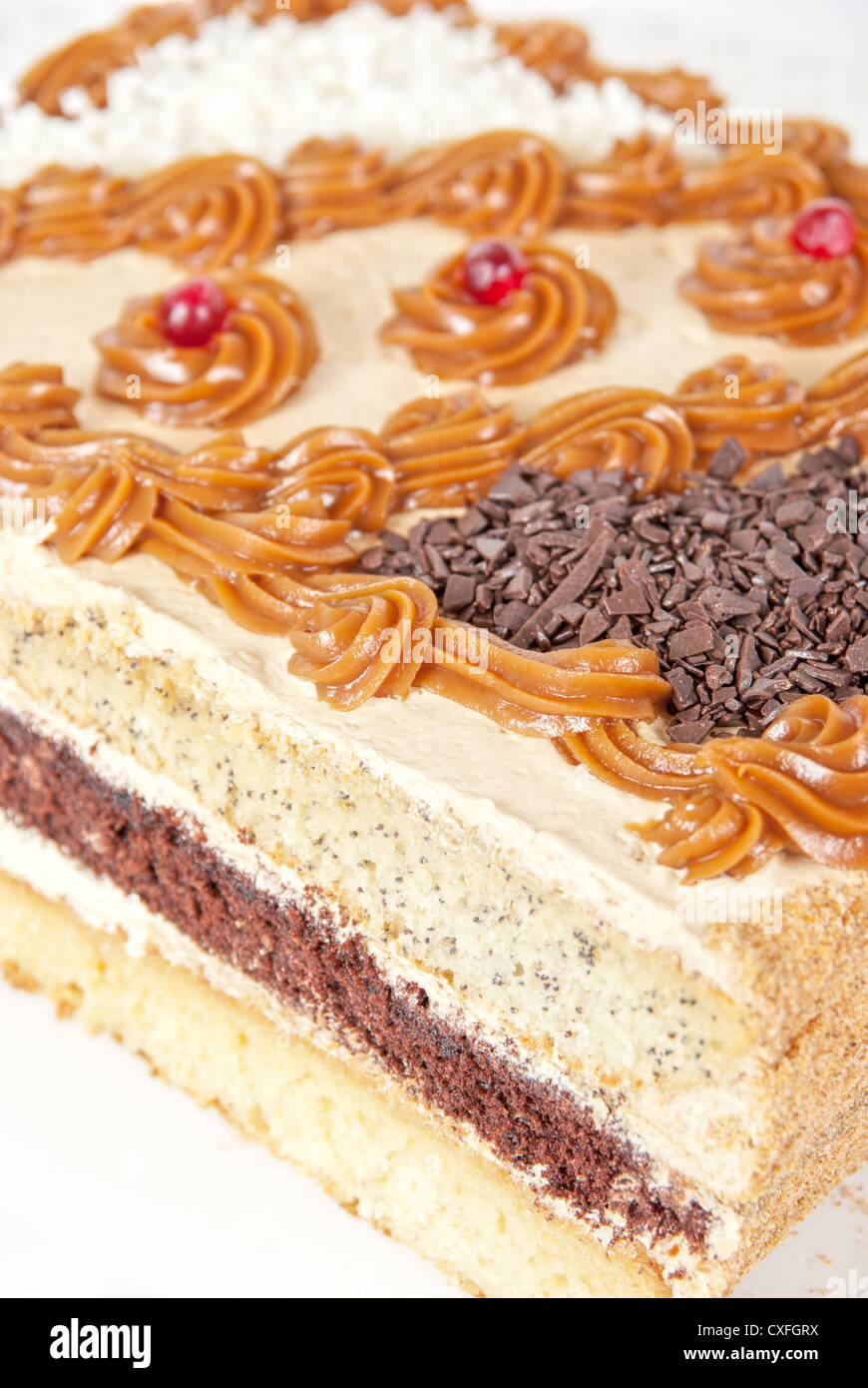 nuts cake closeup isolated on a white Stock Photo - Alamy