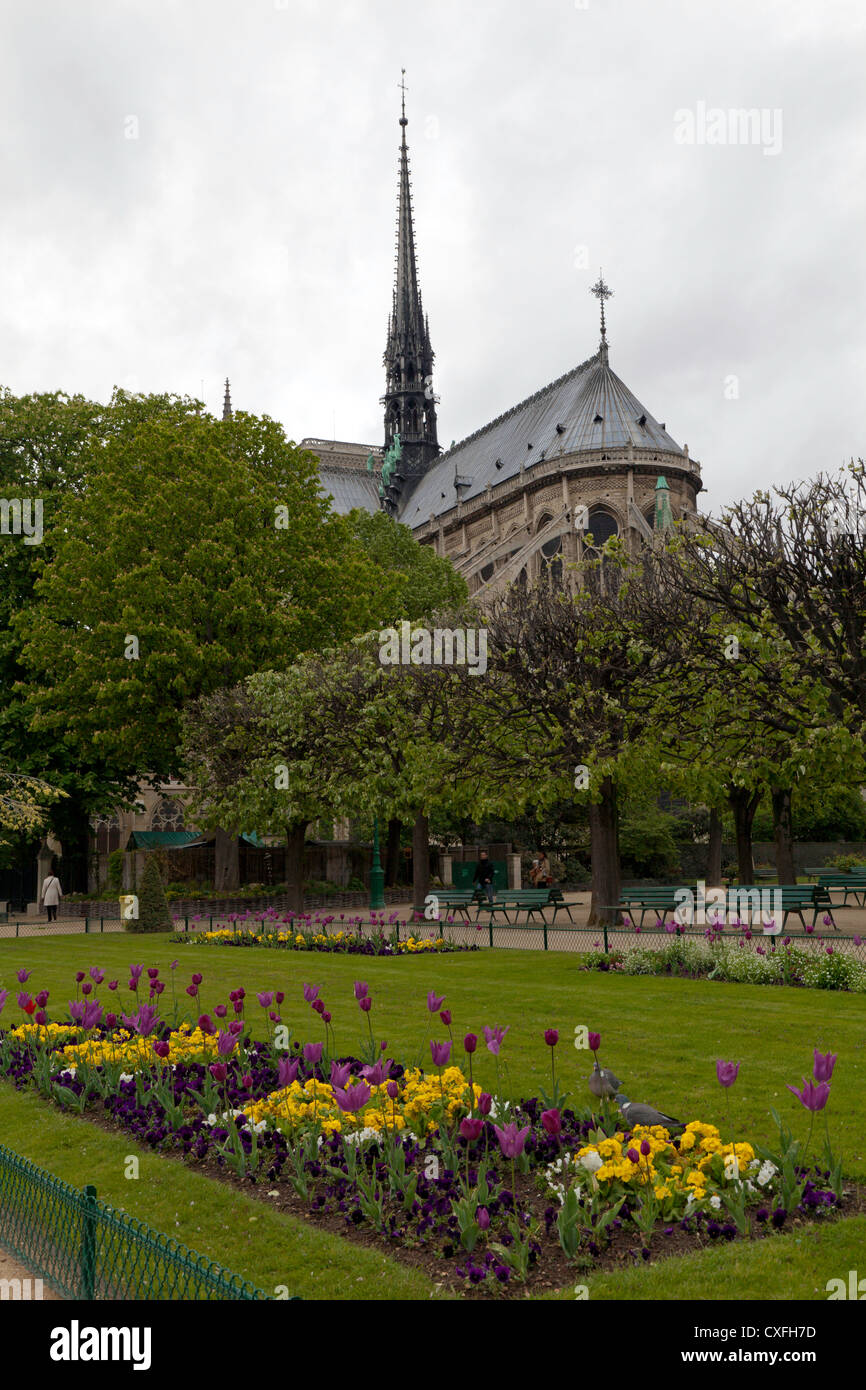 The rear of Notre Dame de Paris, Paris, France Stock Photo - Alamy