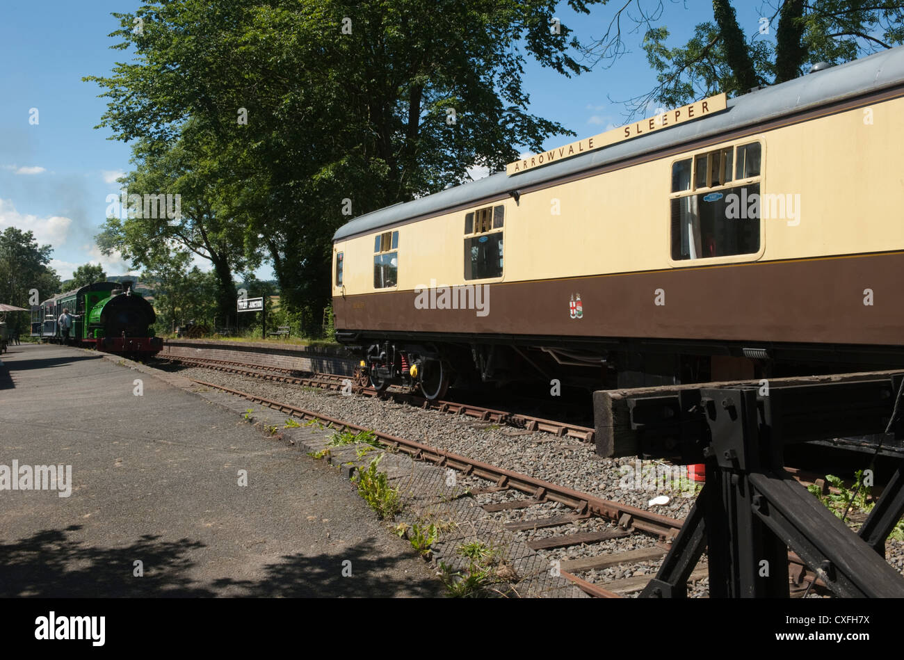 Steam train at Titley Junction station Stock Photo - Alamy