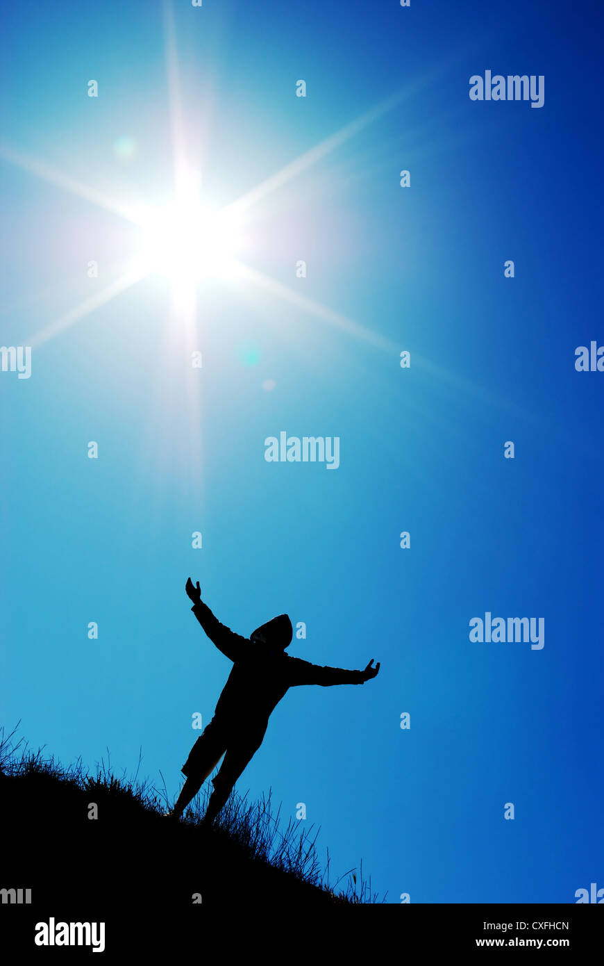 Worship to sun. Element of design Stock Photo - Alamy
