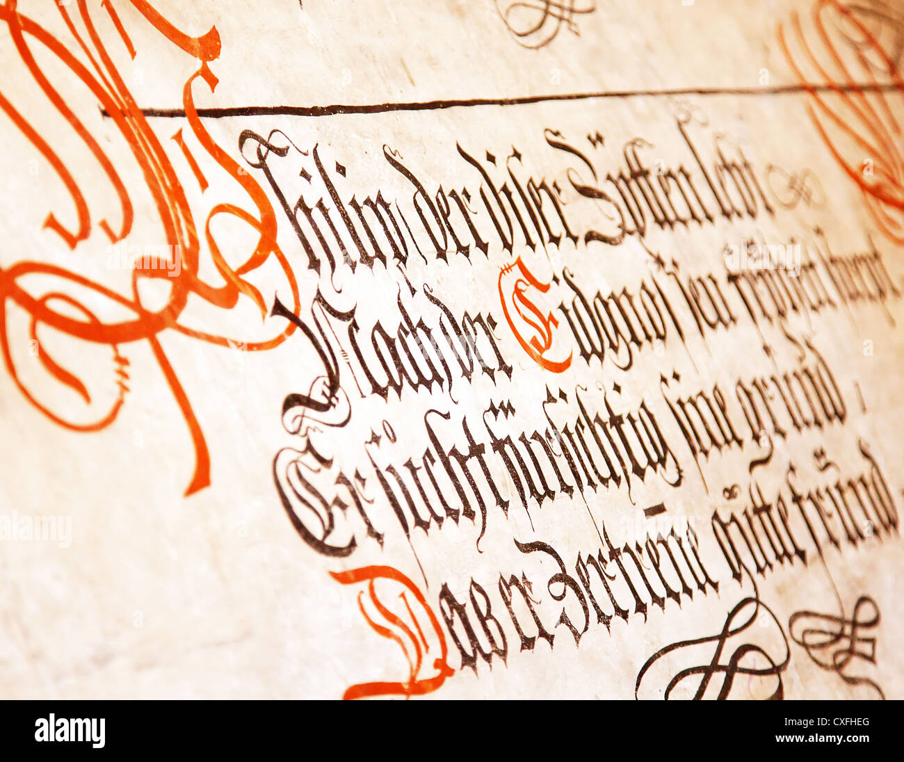 Writing on the wall of medieval castle Stock Photo - Alamy