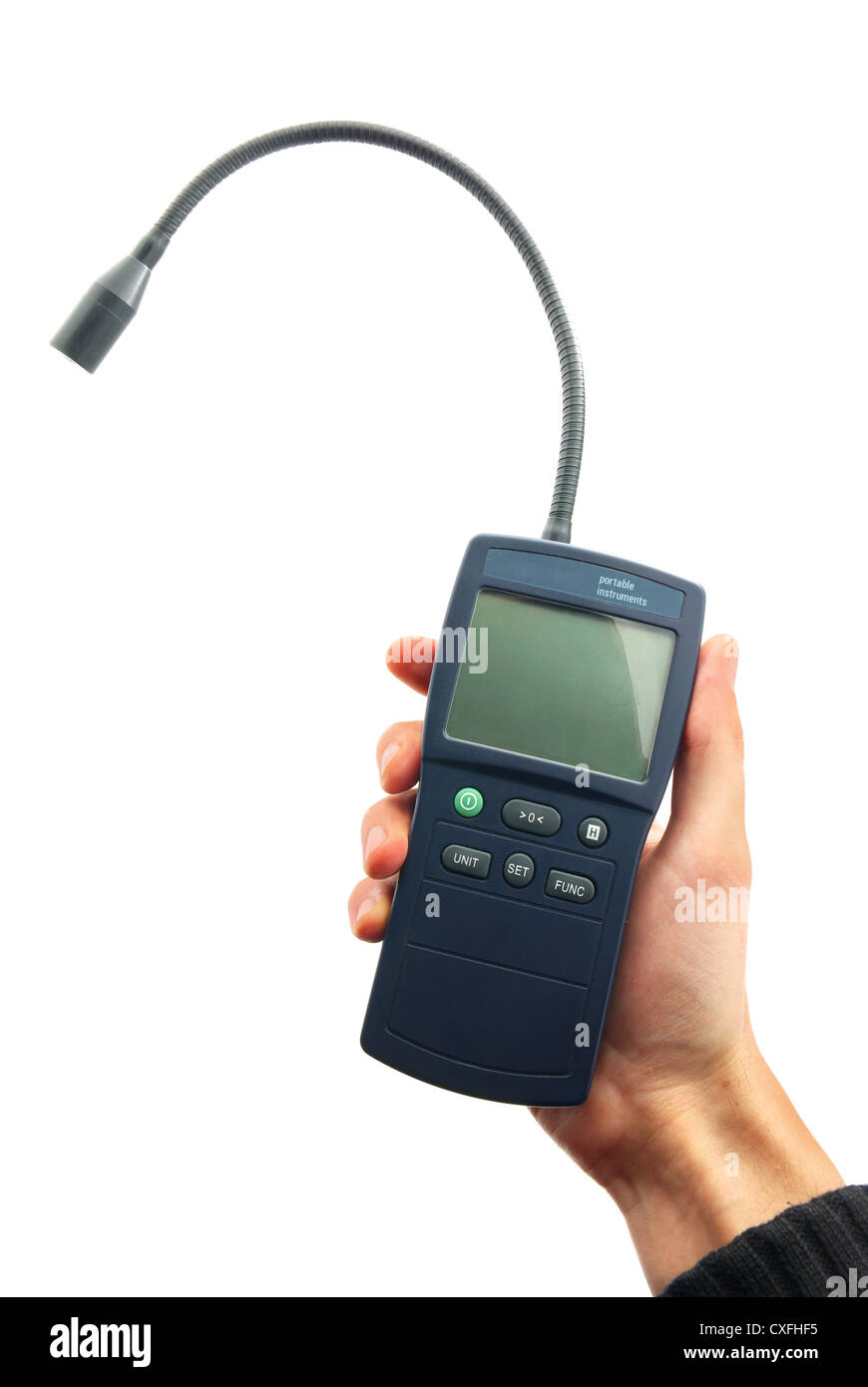 Hand with portable instrument. Element of design Stock Photo - Alamy