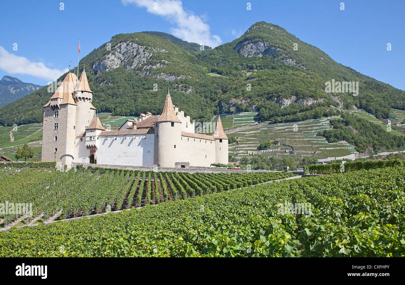 Famous castle Chateau d'Aigle in canton Vaud, Switzerland Stock Photo ...