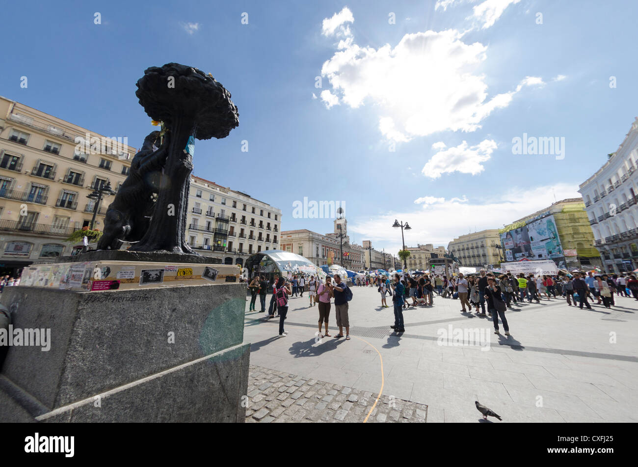Puerta del Sol square during 15M social protest. Spanish revolution ...