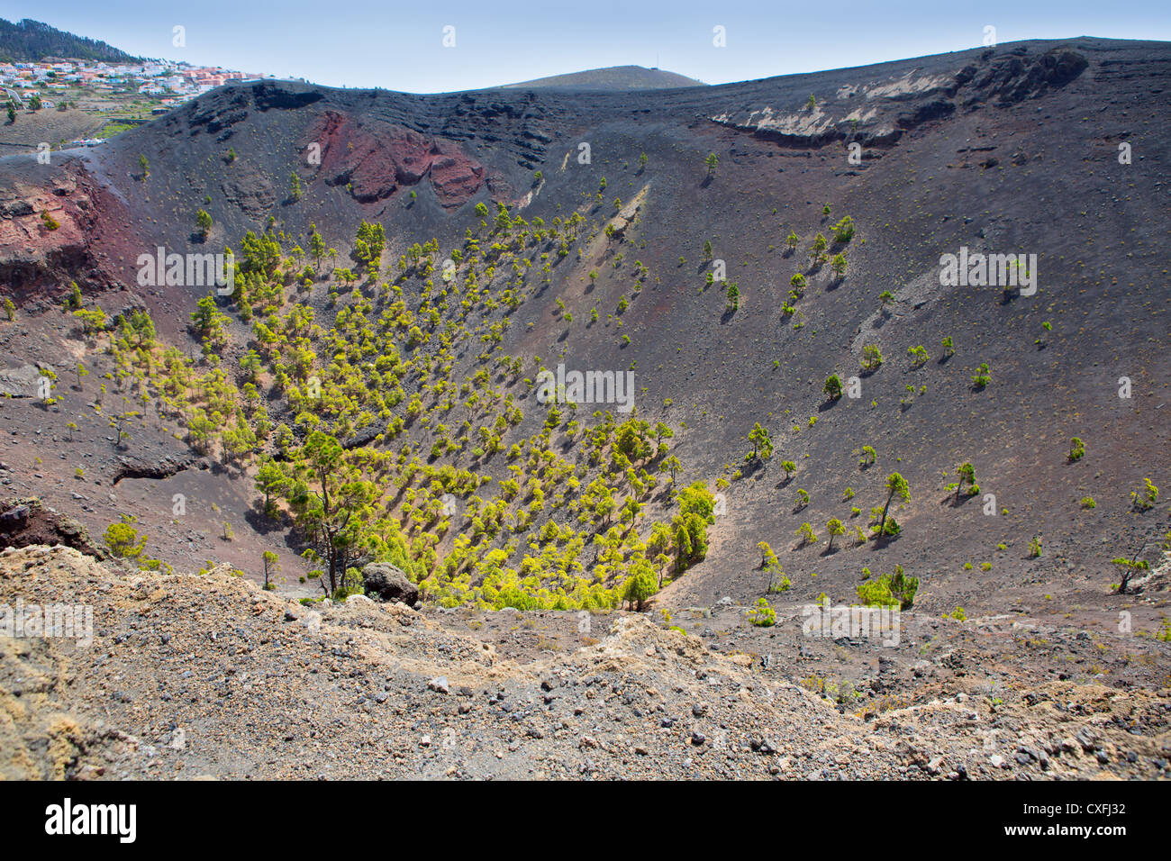 Crater in La Palma San Antonio volcano Fuencaliente at Canary islands ...