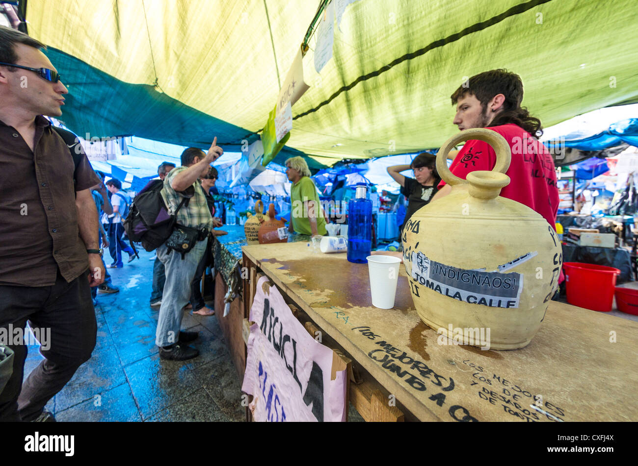 Puerta del Sol square during 15M social protest. Spanish revolution ...