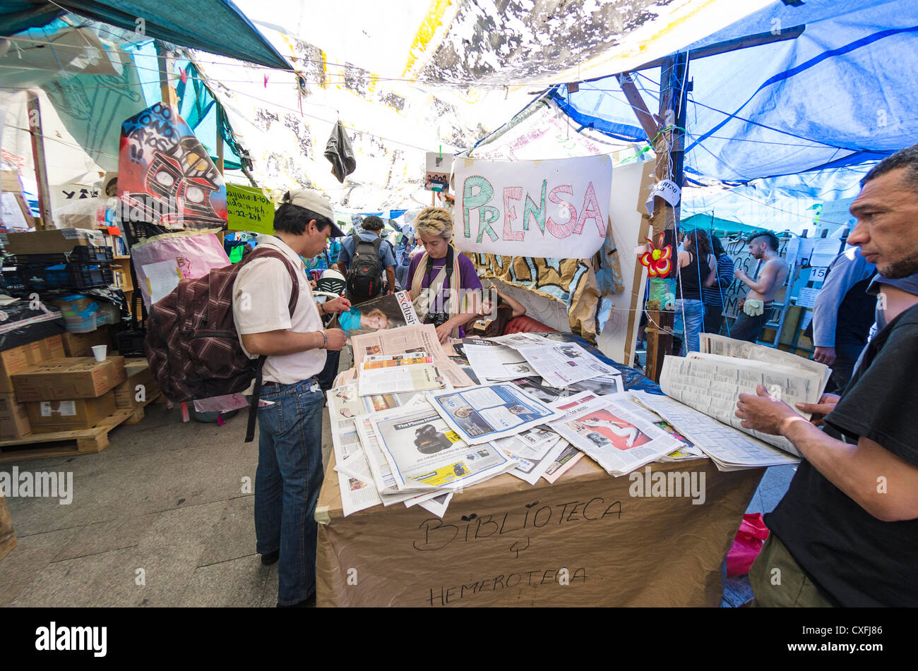 Puerta del Sol square during 15M social protest. Spanish revolution ...