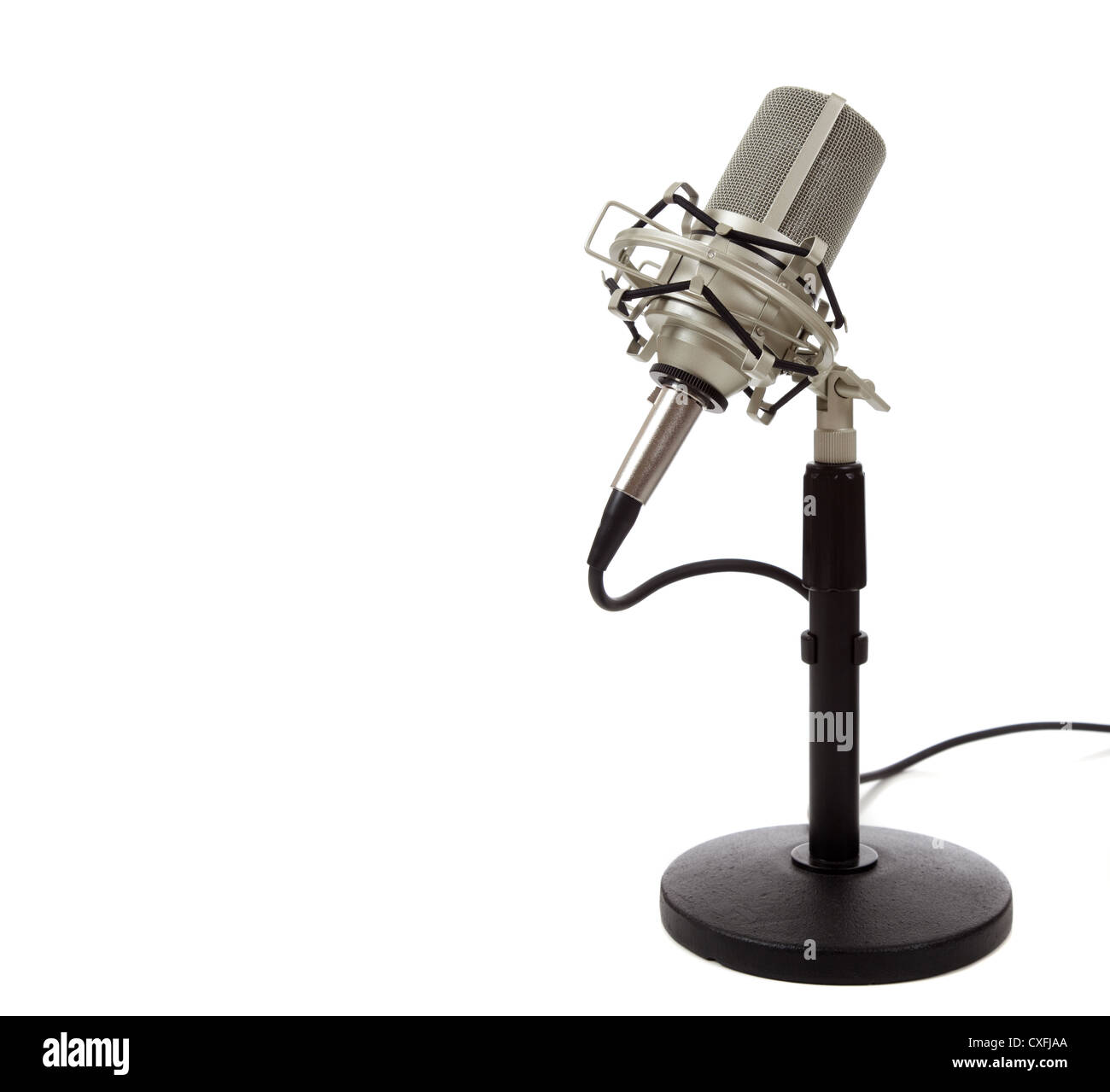 Vintage microphone on a white background Stock Photo - Alamy
