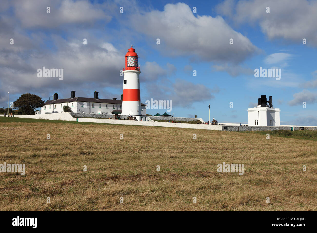 The National Trust property Souter lighthouse and foghorn Whitburn, Tyne and Wear, England Stock ...