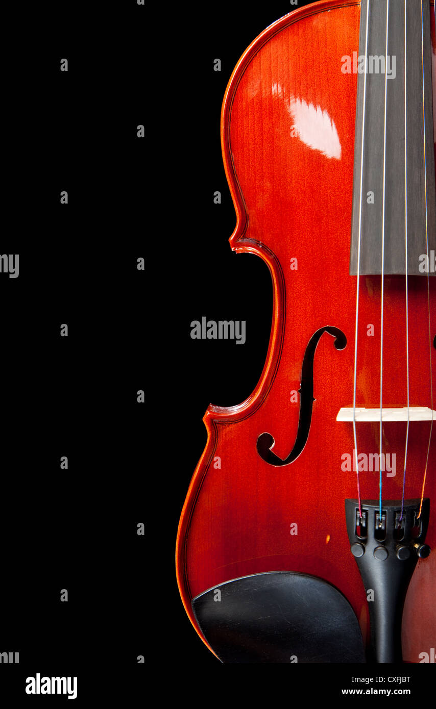 Beautiful violin on a black background with copy space Stock Photo - Alamy