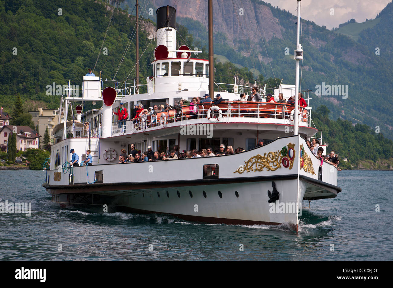 Paddle steamer on Lake Lucerne Stock Photo - Alamy