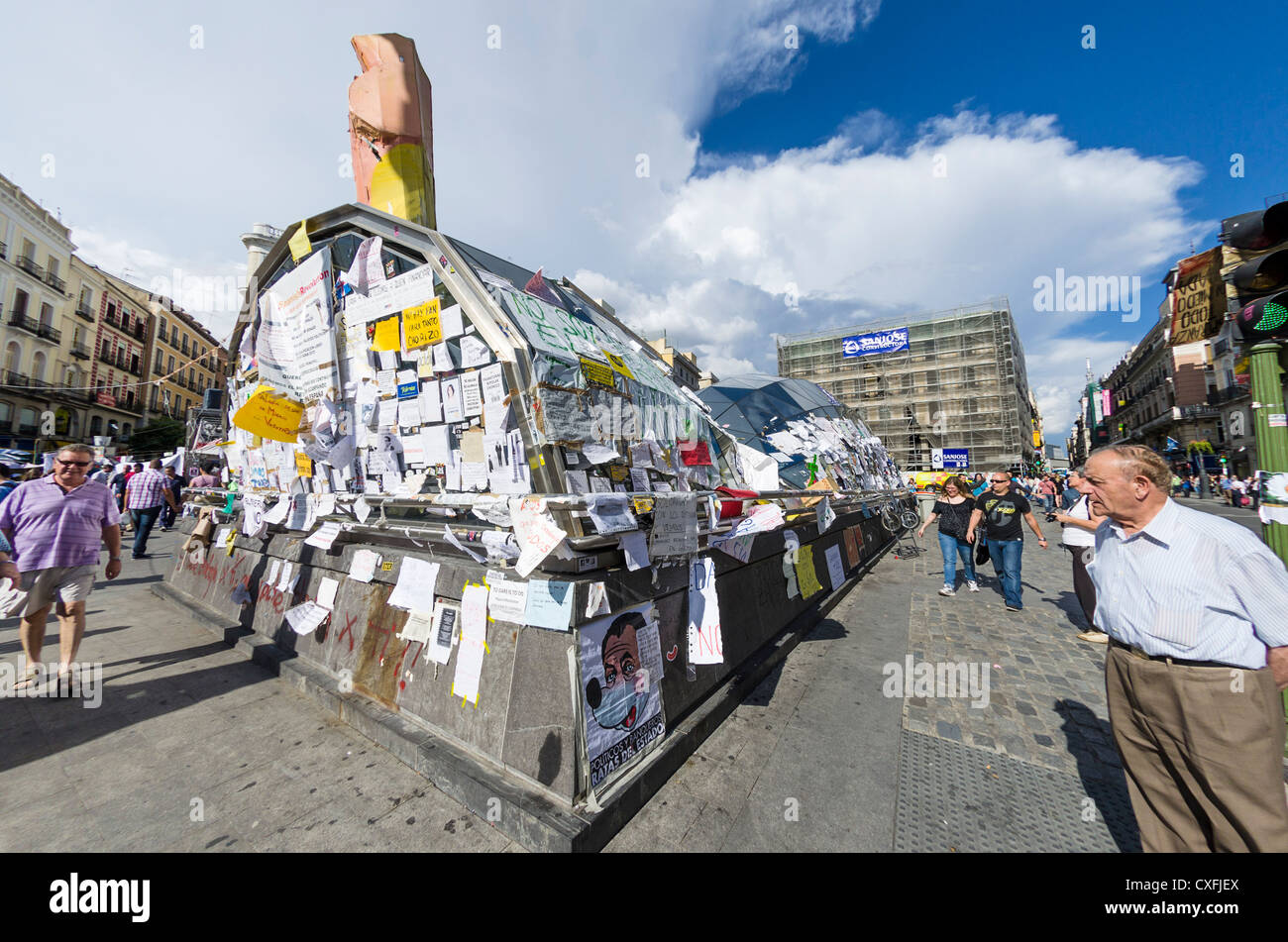 Puerta del Sol square during 15M social protest. Spanish revolution ...